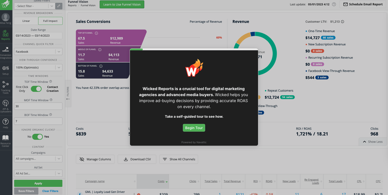Book a Demo with Wicked Reports